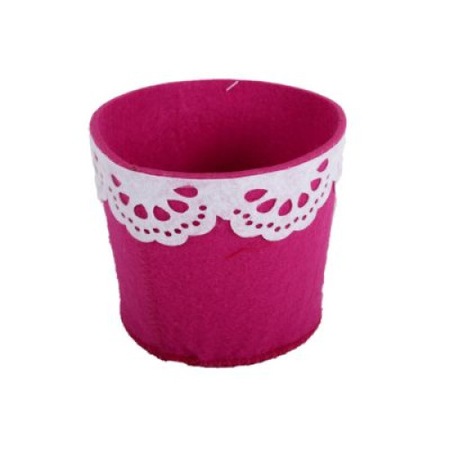 Cos pasla ciclam cu dantela alba 11cm - eMAG.ro