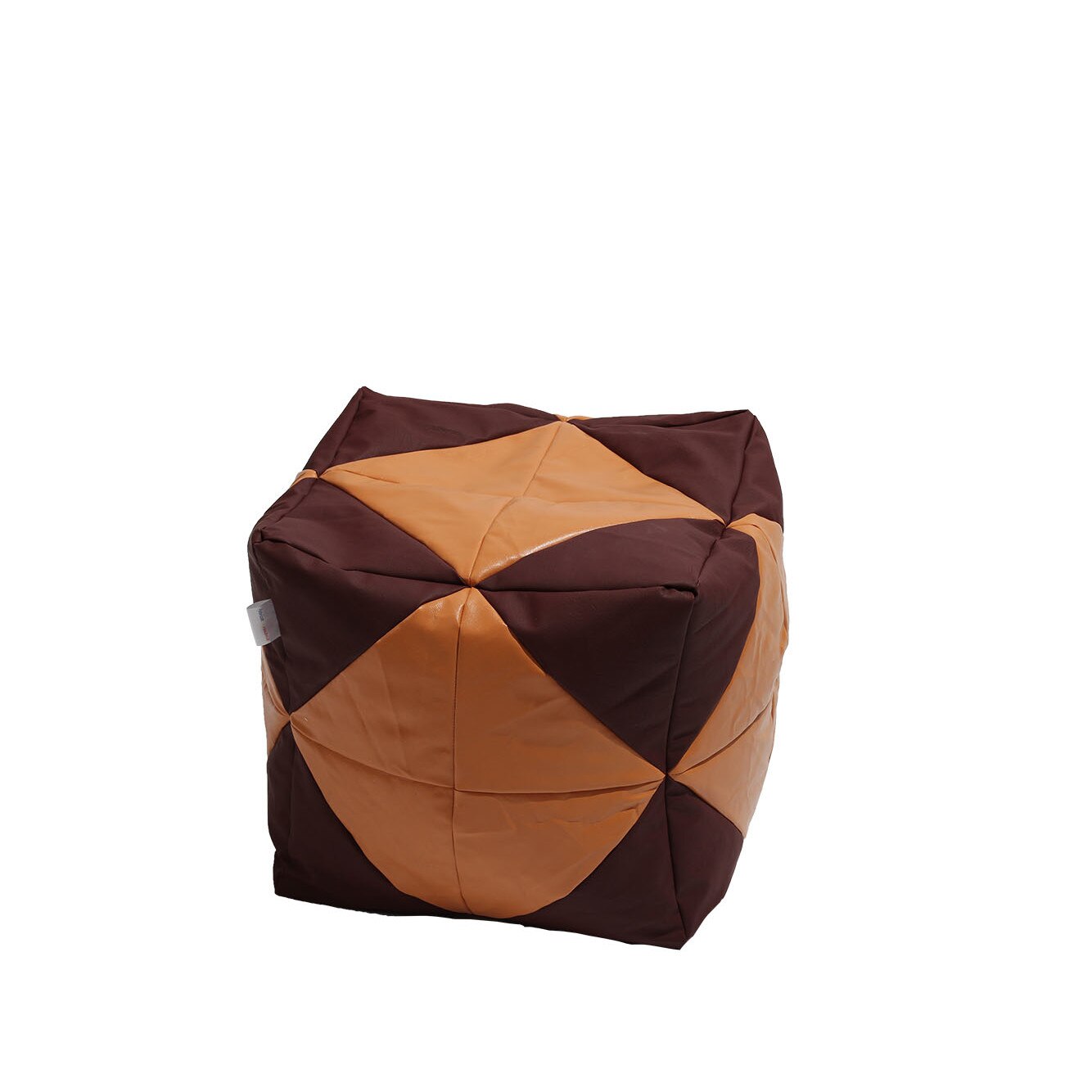 Fotoliu Taburet Cub - Wine and Toffee (piele eco) umplut cu perle ...