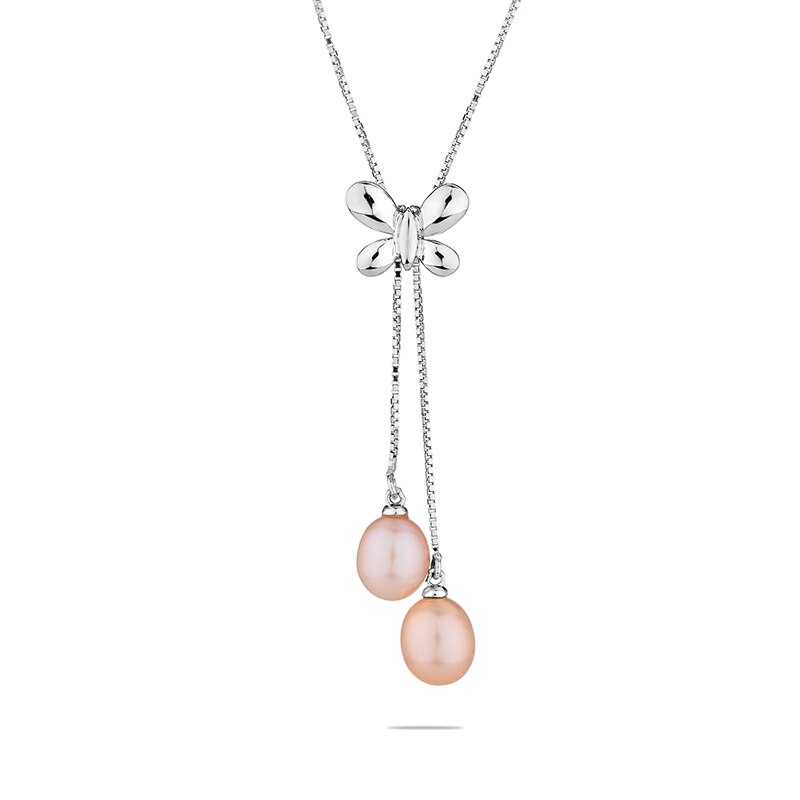 Colier Swan Pearls CAA040P, Model perle, Argint, Roz - eMAG.ro