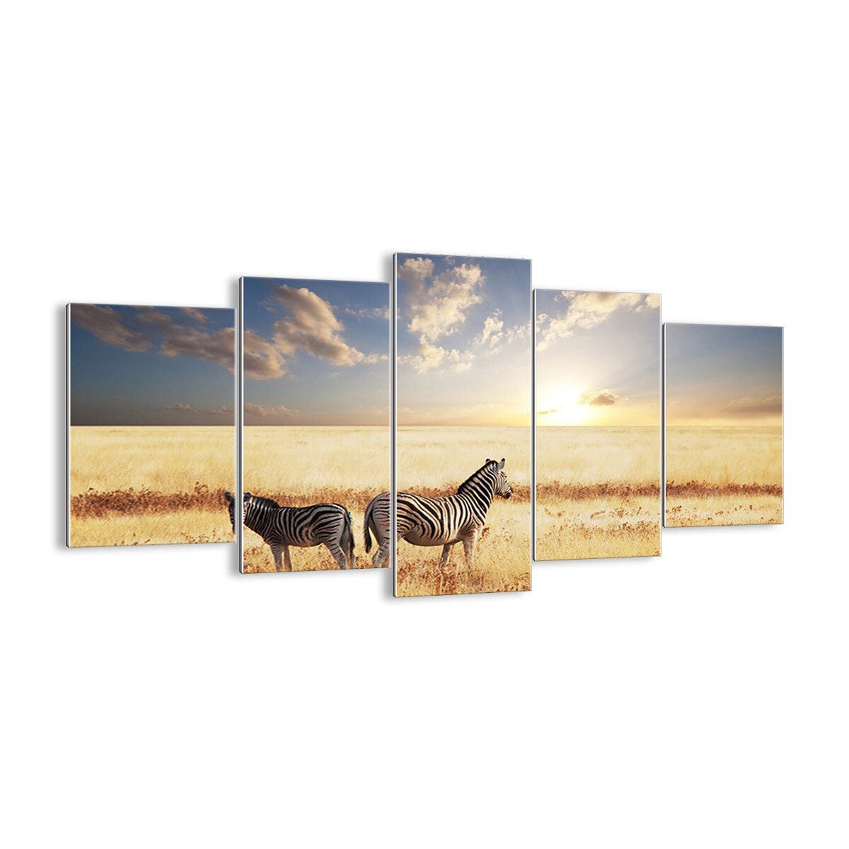 Tablou pe sticla 160x85 cm, Savana Zebra, GEA160x85-2596 - eMAG.ro