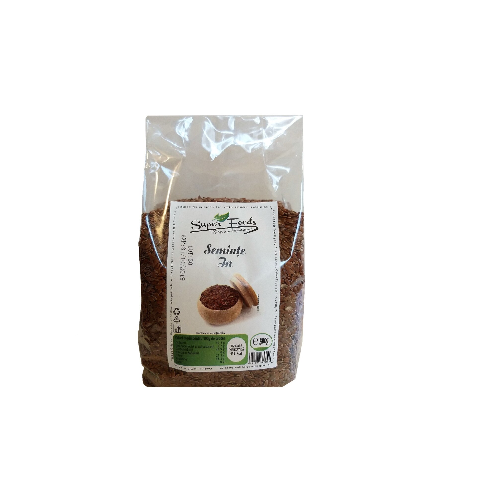 Seminte de In, 500g, Super foods - eMAG.ro