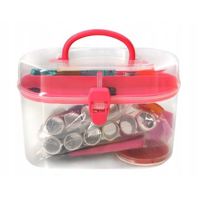 Set accesorii pentru cusut cu ace, ata, nasturi, centimetru, degetar ...