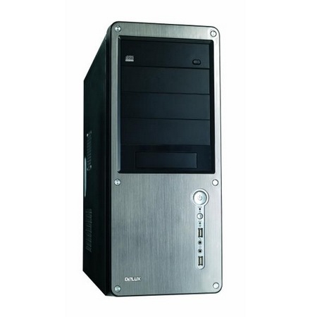 Carcasa DeLux MF483 Middletower ATX, 450W, silver & black - eMAG.ro