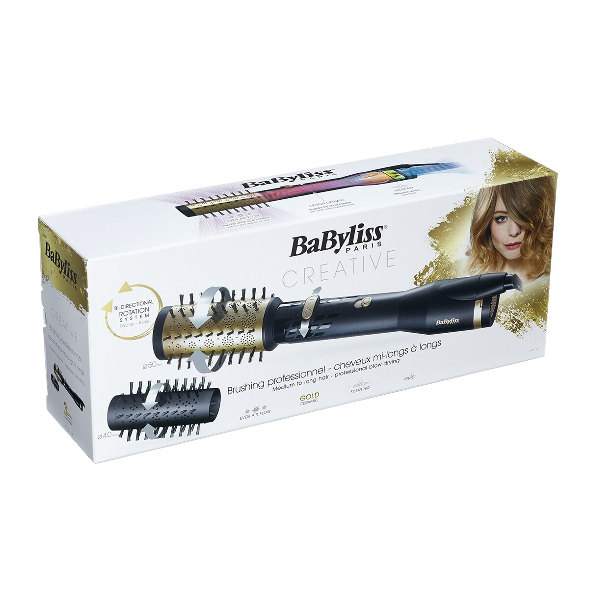 Perie rotativa Creative Spinning Airbrush BaByliss AS510E, 650W, 2 ...