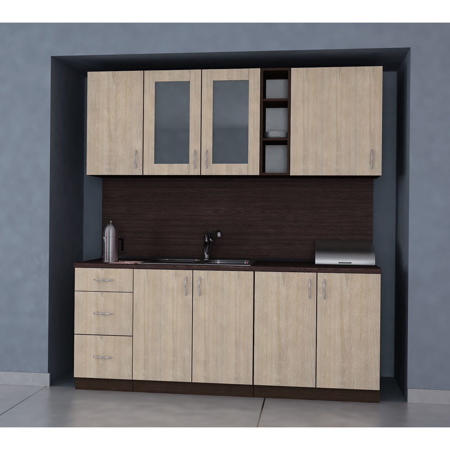 Кухненски модул долен с една врата Sani 40x50x82 Cm Венге Дъб Сонома Emag Bg