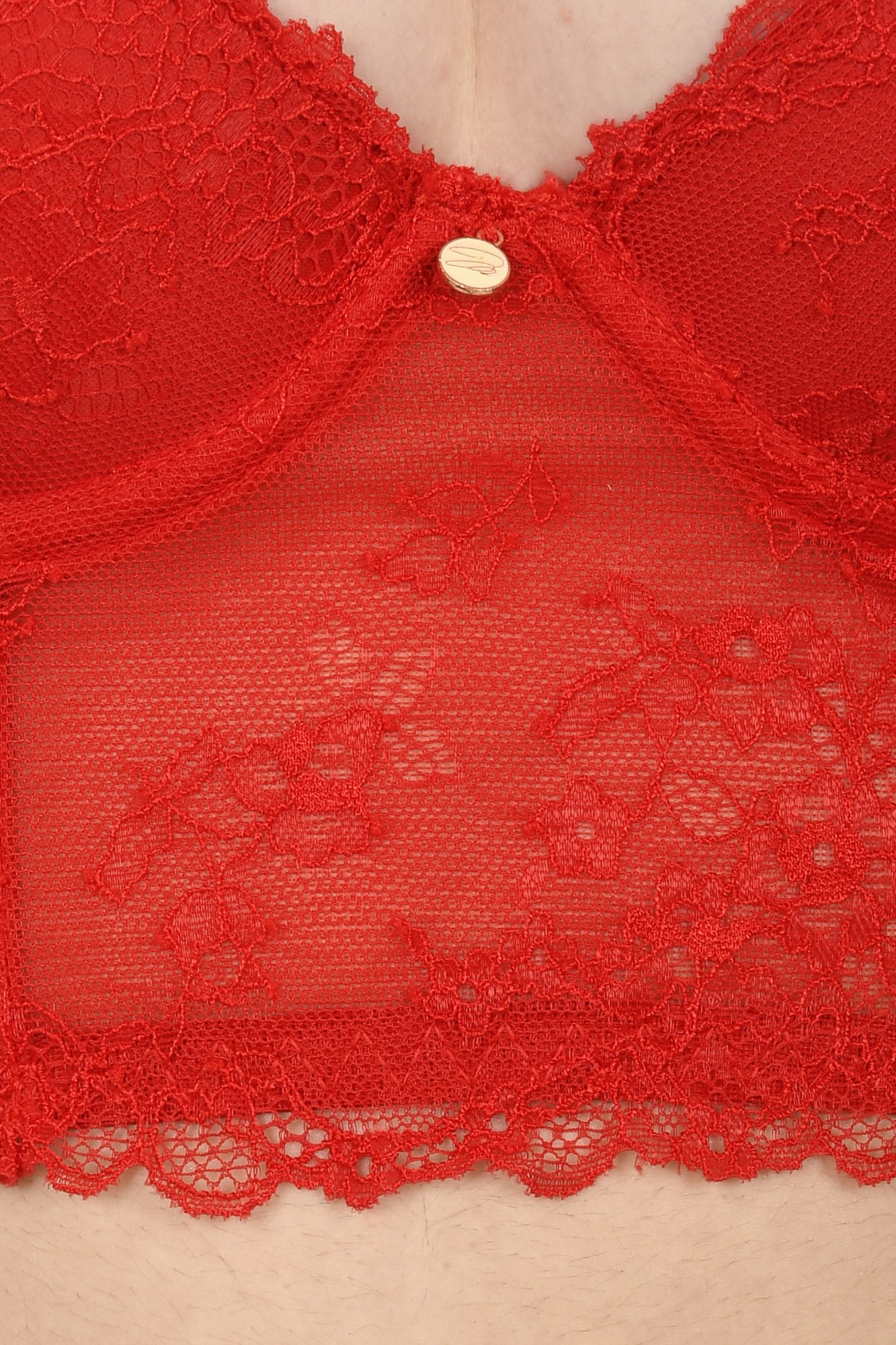 Sutien tip corset din dantela, Lemila, rosu, 85C - eMAG.ro