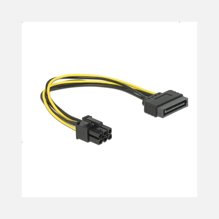 Cablu DeLock Power SATA 15 pin la 6 pin PCI Express, 20 cm - eMAG.ro