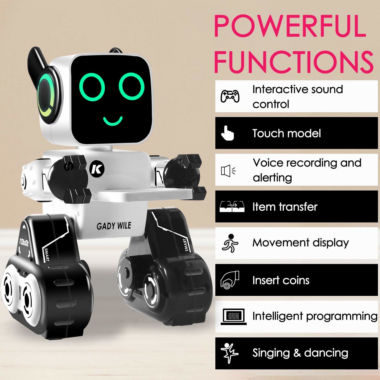 Robot Inteligent Interactiv, Lumina LED Touch & Control, Muzica Dance ...