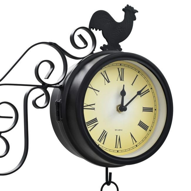 Ceas de perete de gradina cu termometru, vintage - eMAG.ro