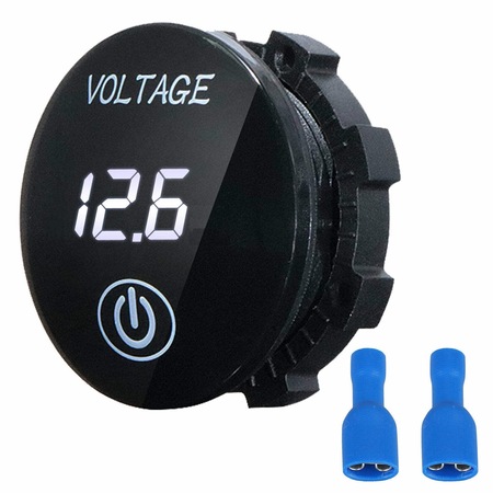 Voltmetru de panou LED auto 5-48Vcc Alb cu switch ON/OFF - eMAG.ro