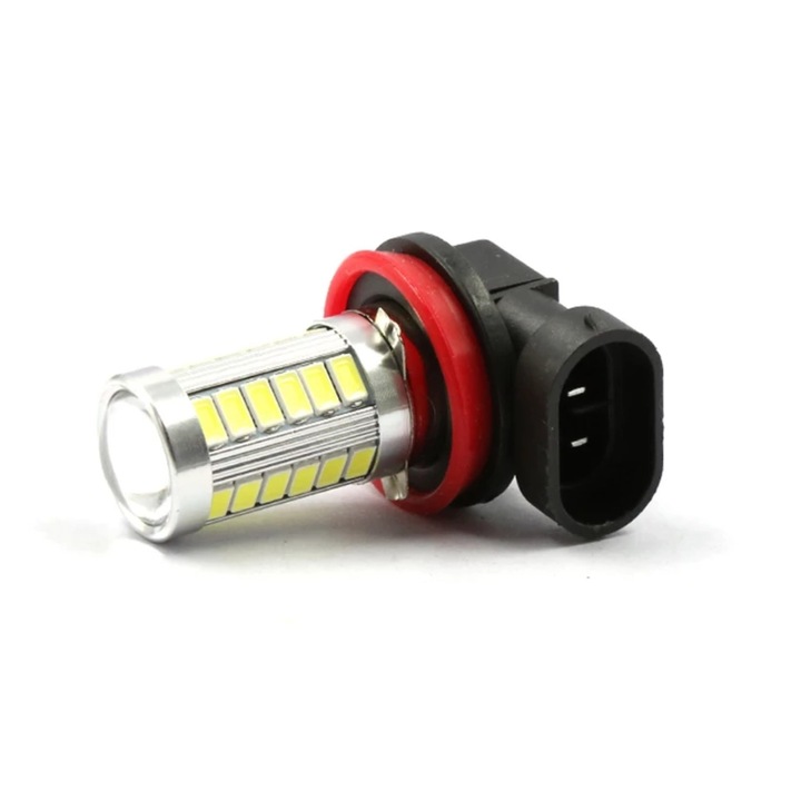 Bec auto led tip H8, leduri smd, lumina alba rece 6500k - eMAG.ro