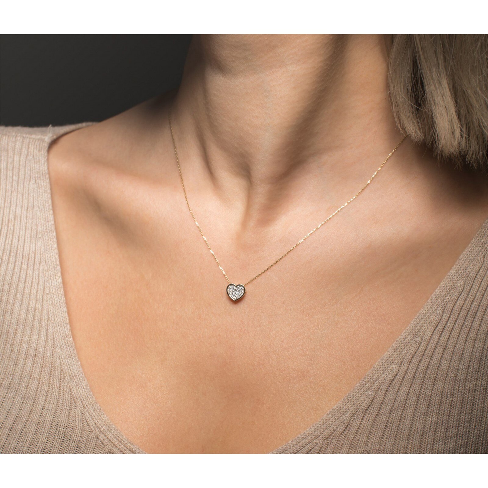 Colier aur galben 14k cu pandant inima - DA238 - eMAG.ro