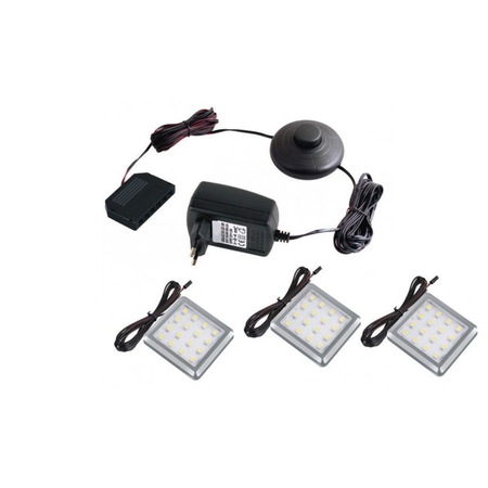 Set de 3x Spoturi LED Corp de iluminat Mobila Alimentator Aluminiu 1.5W ...