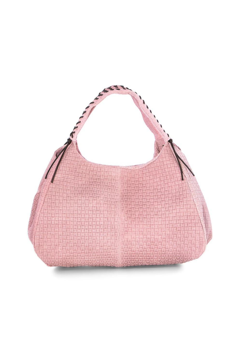 Lucca Baldi, Кожена чанта Pitigliano с плетен ефект, Бледорозов - eMAG.bg