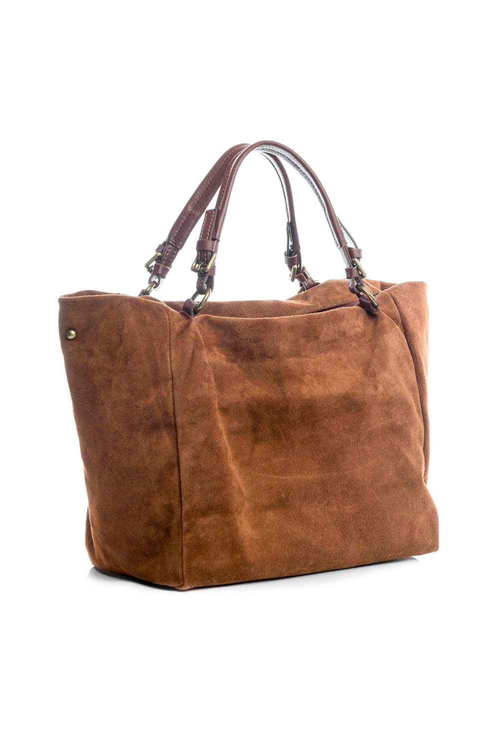 Lucca Baldi, Велурена чанта Gimignano с отделяща се презрамка, Кафяв ...