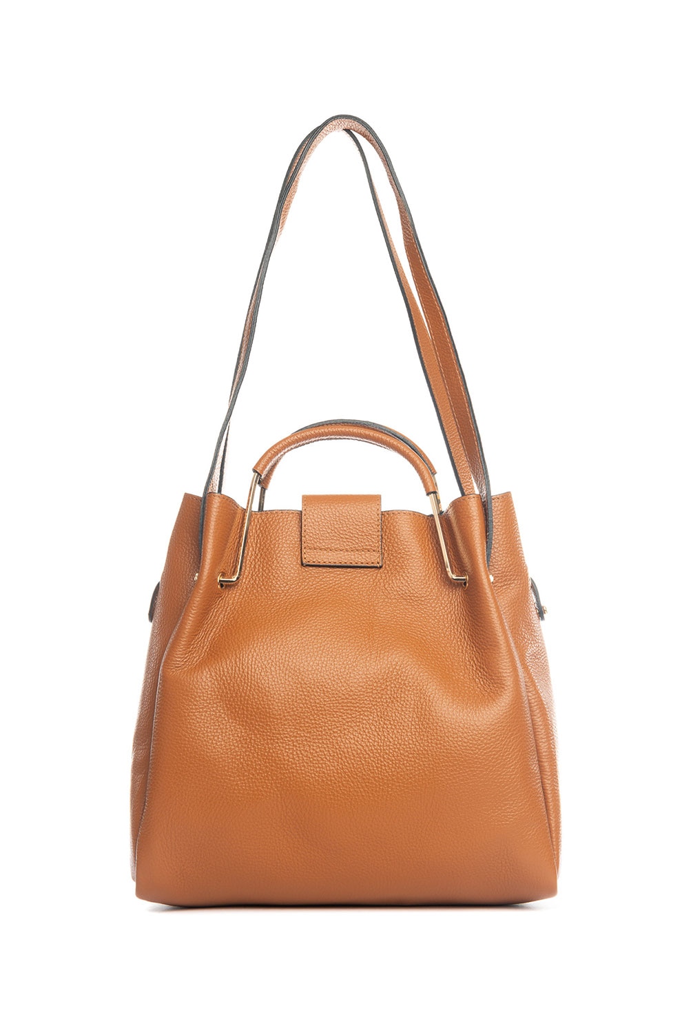 Lucca Baldi, Geanta de umar, din piele Vinci, Maro caramel - eMAG.ro