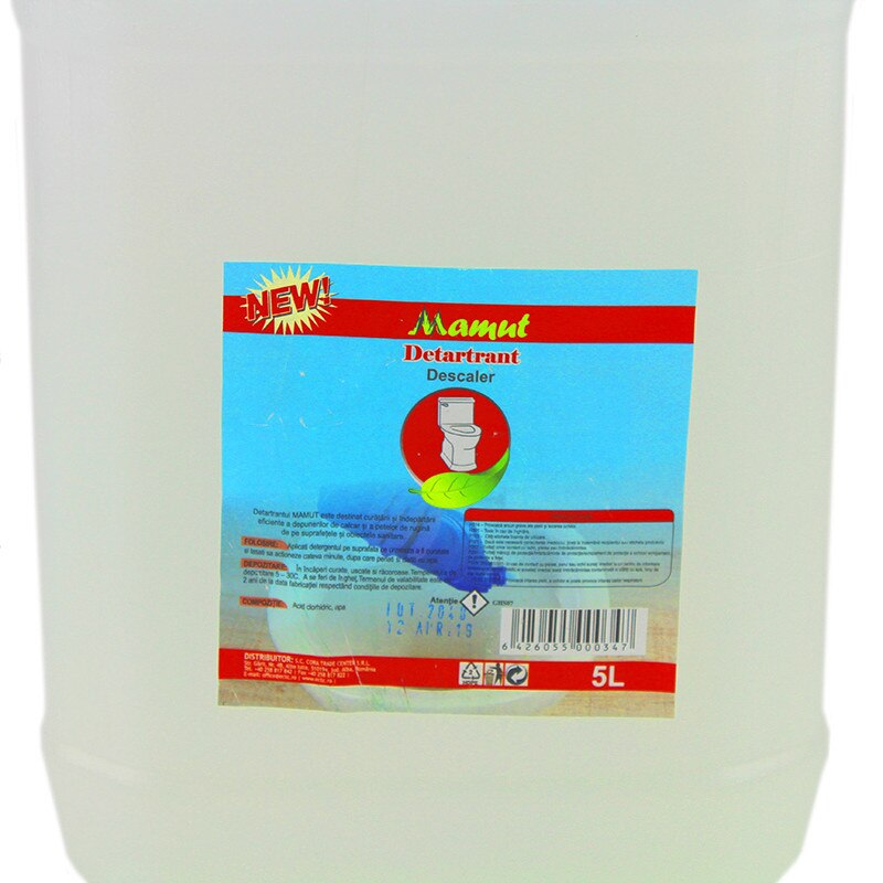 Detartrant pentru indepartare calcar si rugina, Mamut, 5 L, aplicare ...