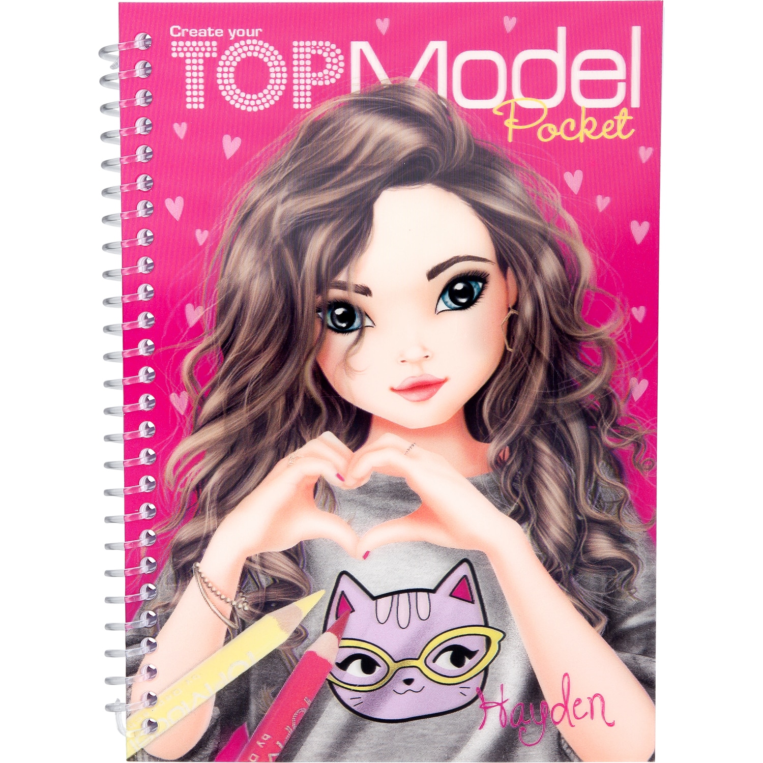 Carnetel de colorat cu coperta 3D mic Top Model, Depesche, Hayden - eMAG.ro