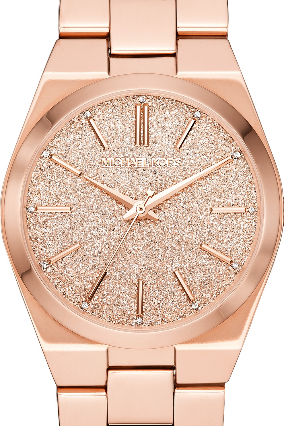 Michael Kors, Ceas rotund cu bratara metalica, Auriu rose - eMAG.ro
