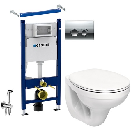 ALL IN ONE Incastrat - Geberit + Kolo Idol - Cu dus Igienic - Gata de montaj - Vas wc Suspendat ...