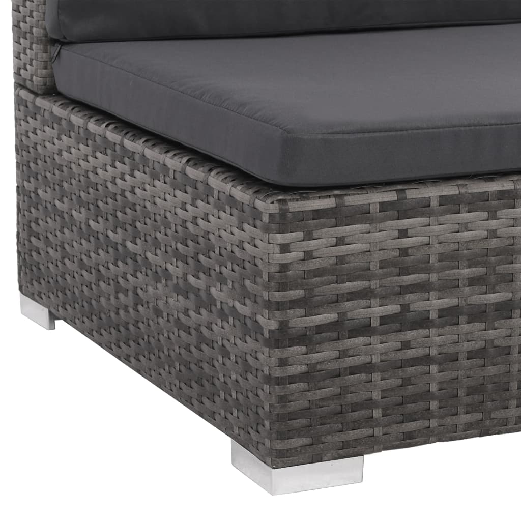 Set mobilier de gradina/terasa/exterior cu perne vidaXL, 6 piese, gri ...