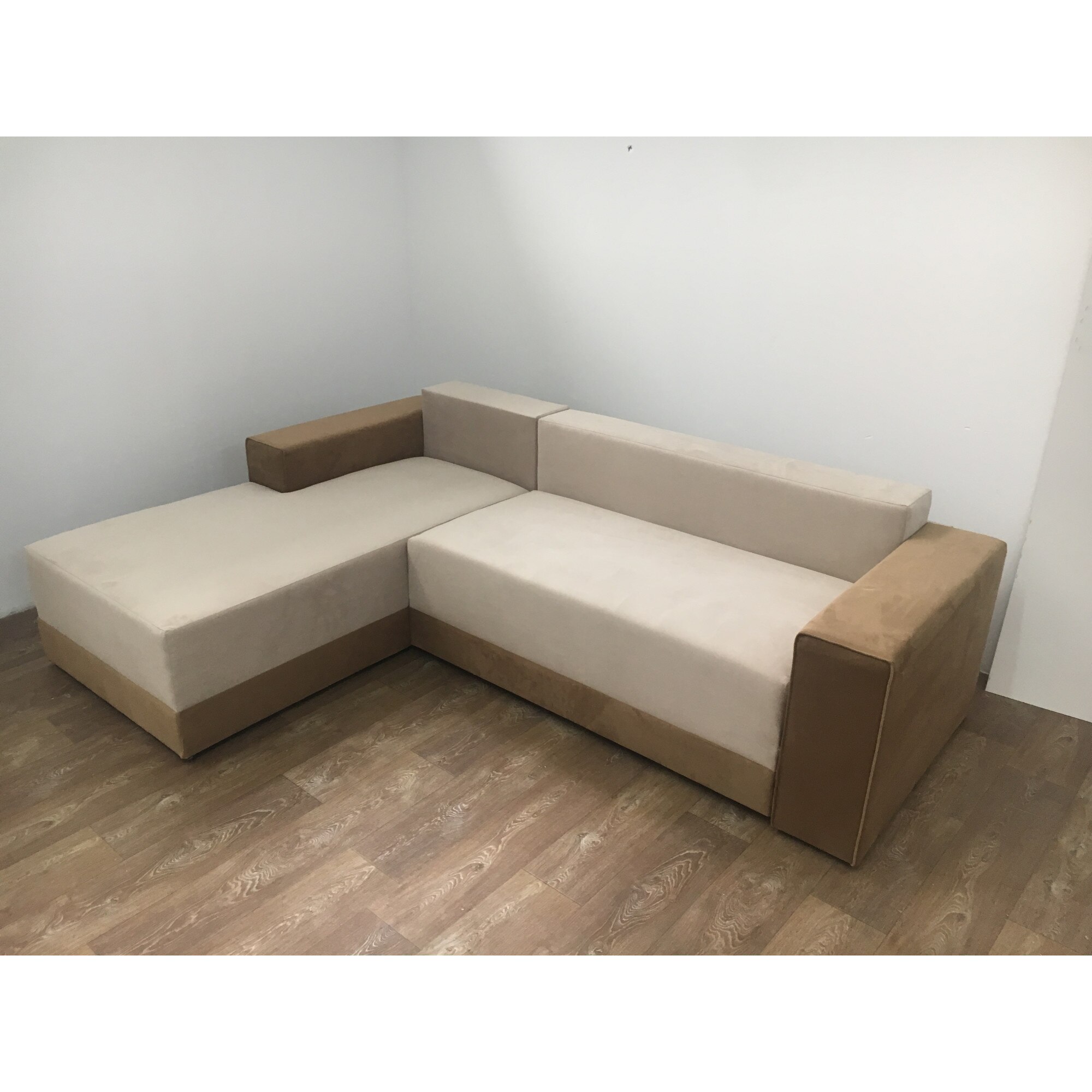 Coltar extensibil Aida, MobAmbient, Crem cu maro, material textil ...