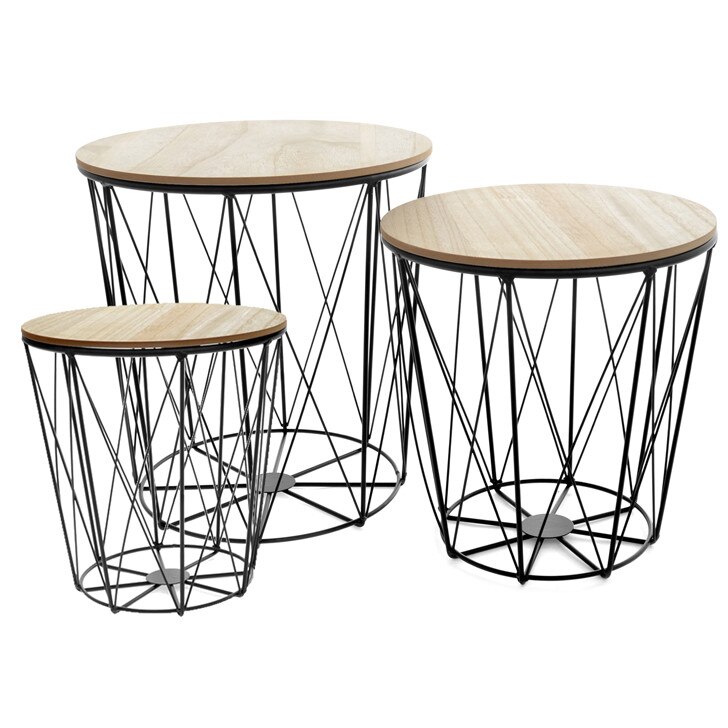 Set din 3 masute de cafea, rotunde, 41 cm diametru, marimi diferite ...