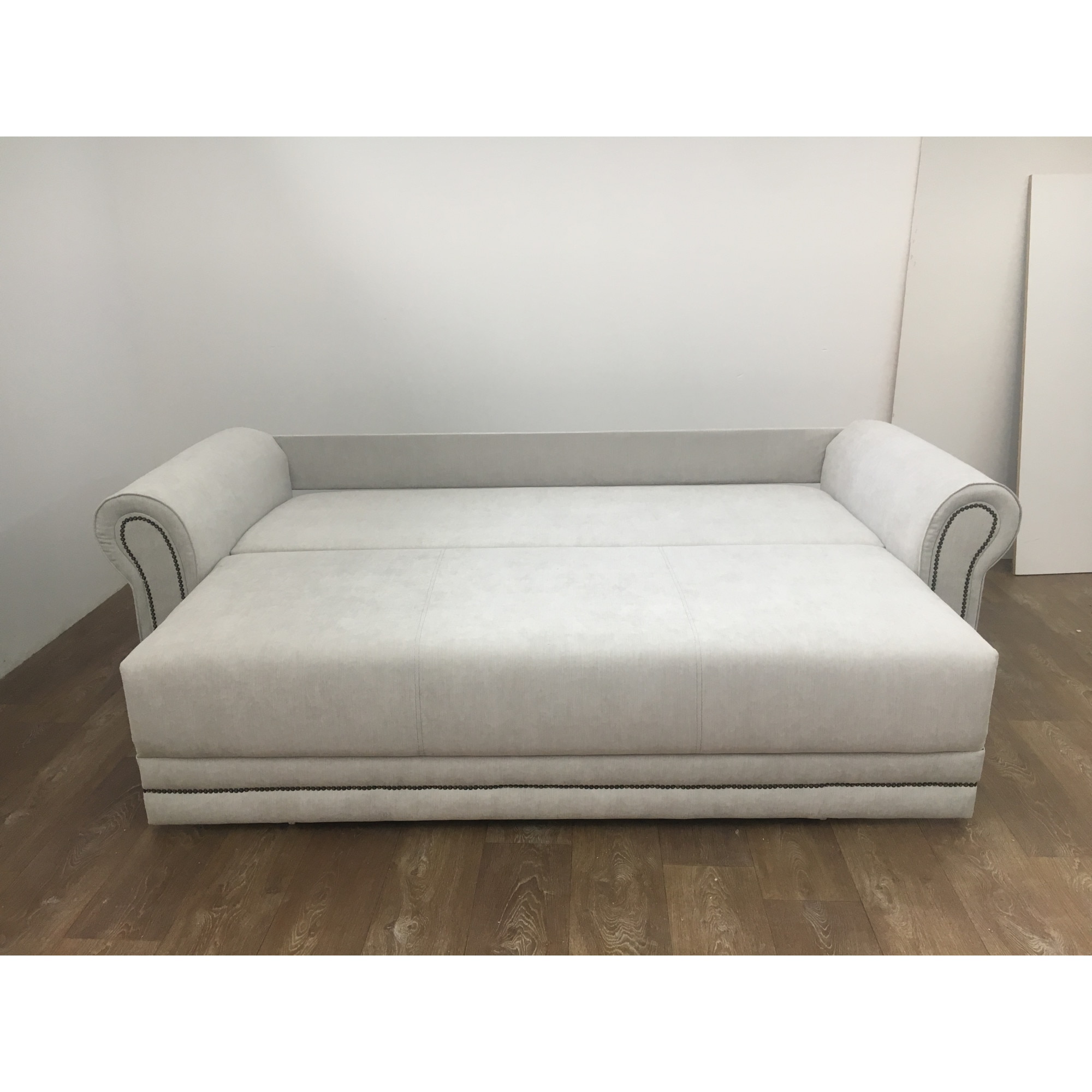 Canapea extensibila Alexandra, MobAmbient, Gri deschis, material textil ...