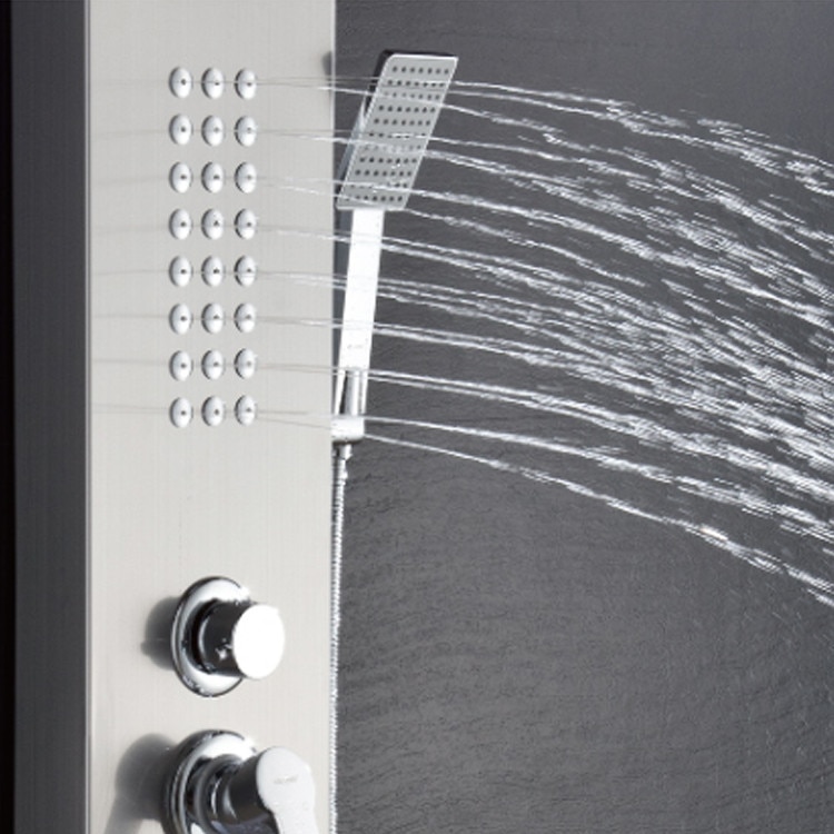 Panou dus hidromasaj inox 4 functii Trendy gri satin - eMAG.ro