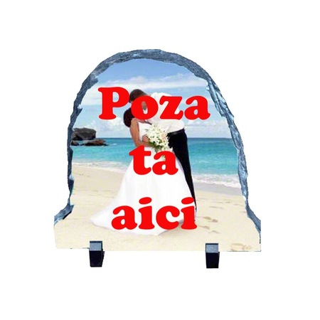 Placa ardezie personalizabila cu poza ta, oval 20x20 cm - eMAG.ro
