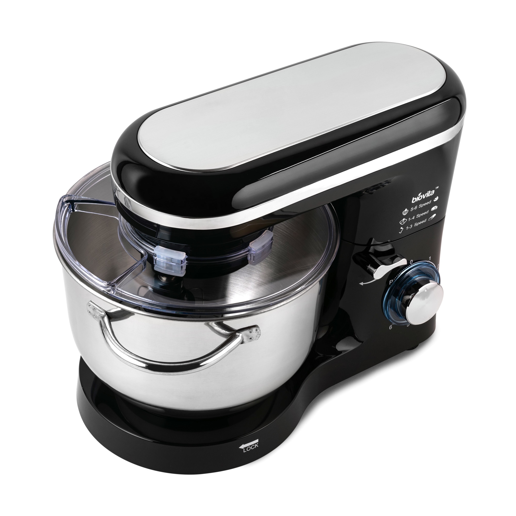 Mixer cu bol din inox Biovita MB-1500PRO, 1500 W, Bol 6 L inox, 6 ...