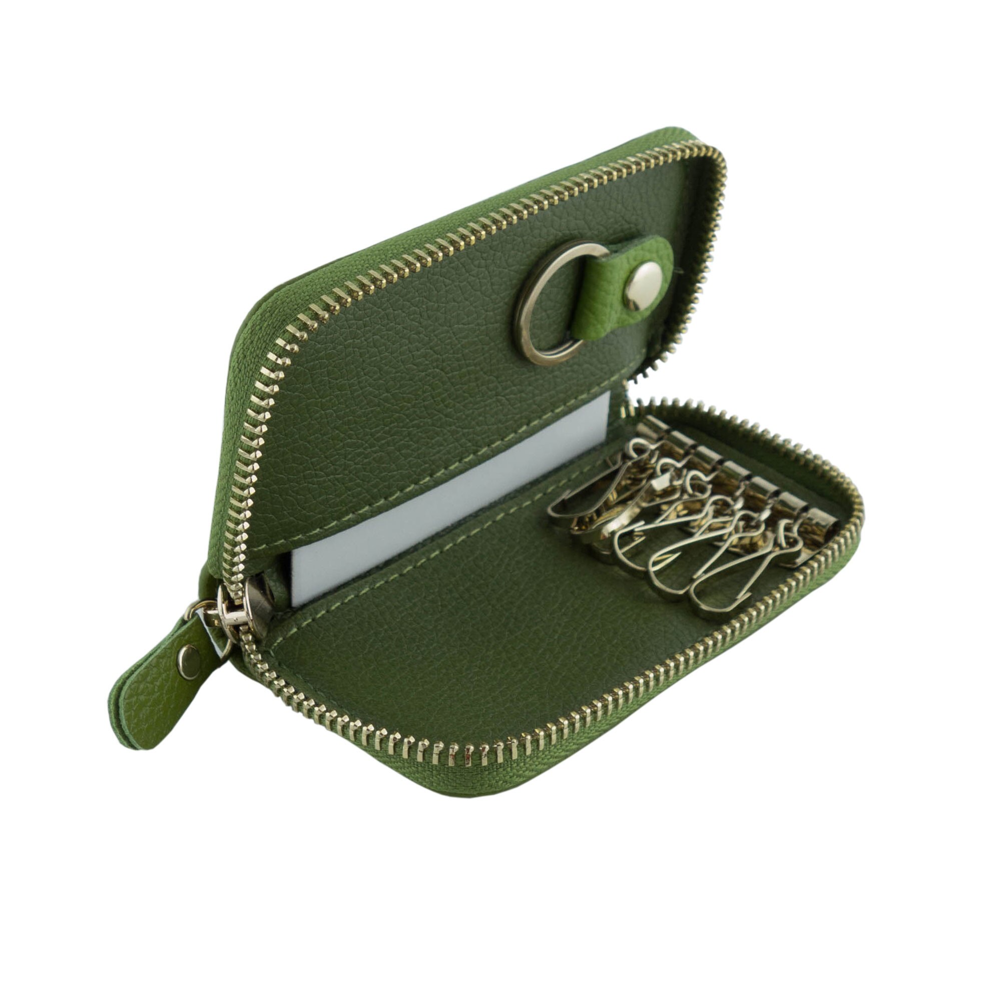 Port chei, unisex, verde, piele naturala - PR182 - eMAG.ro