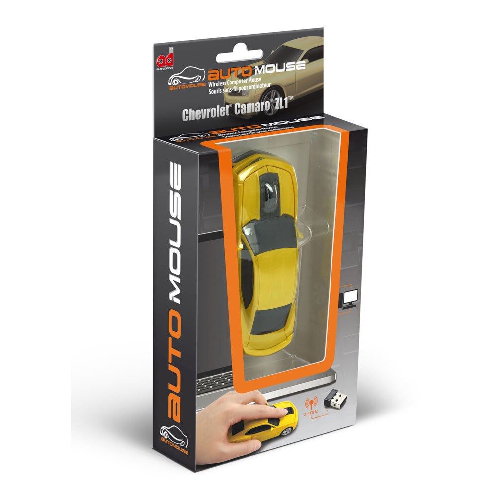 Mouse wireless Chevrolet Camaro ZL1 AutoDrive, Galben - eMAG.ro