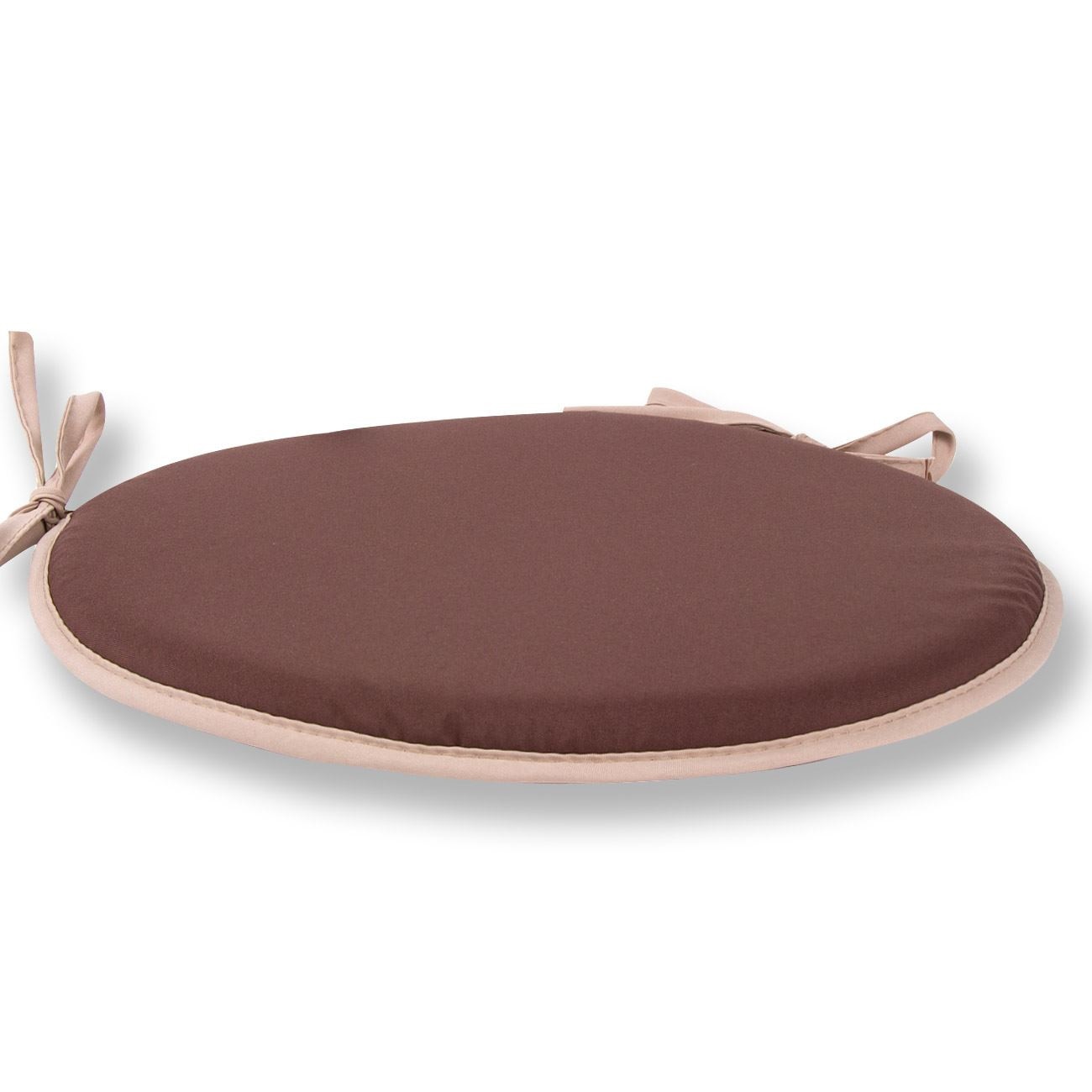 Perna rotunda cu fata dubla bej si maro pentru scaun, DecorCasa, 39 x 3 ...