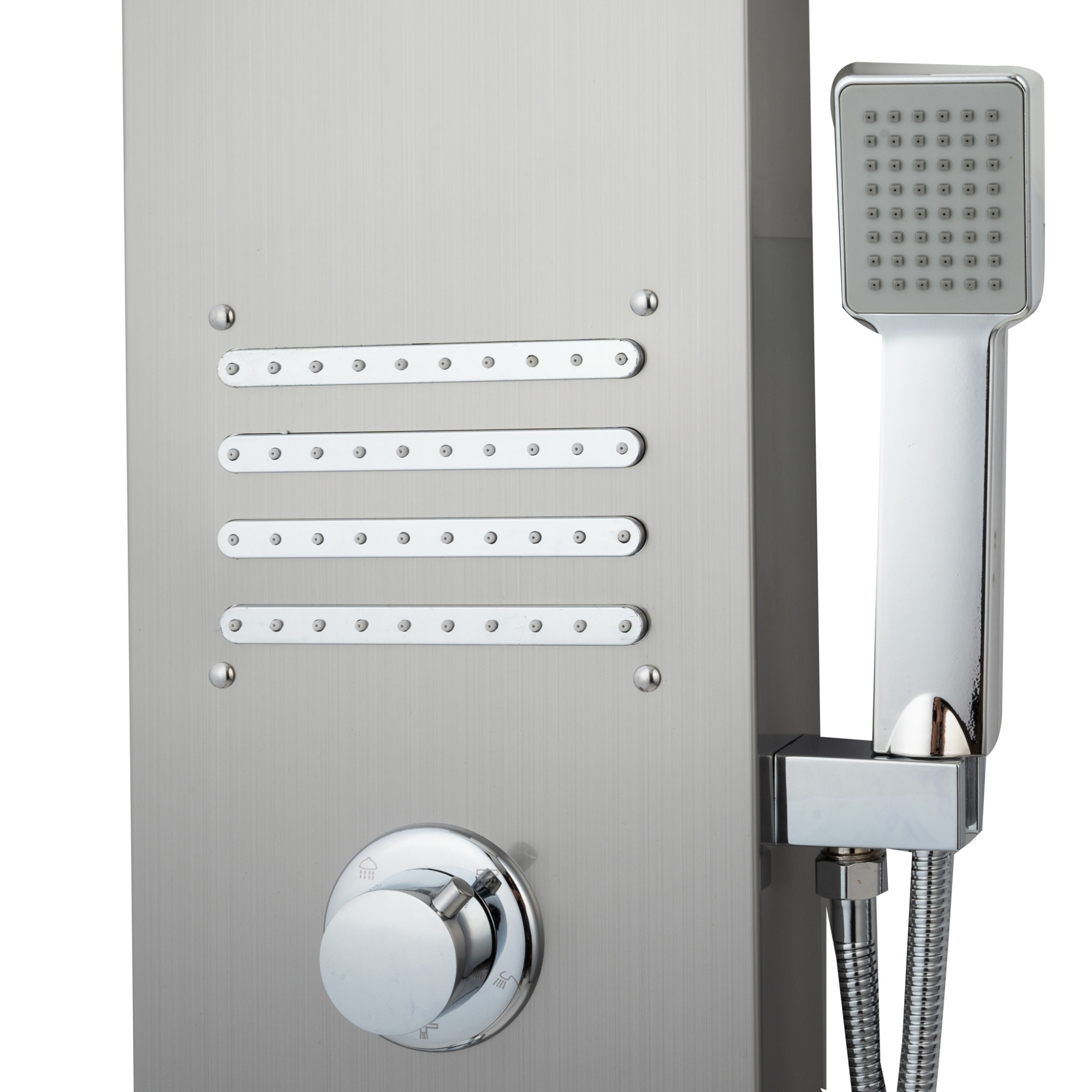 Panou dus hidromasaj inox 5 functii Digital Thermo Satin TRENDY S - eMAG.ro