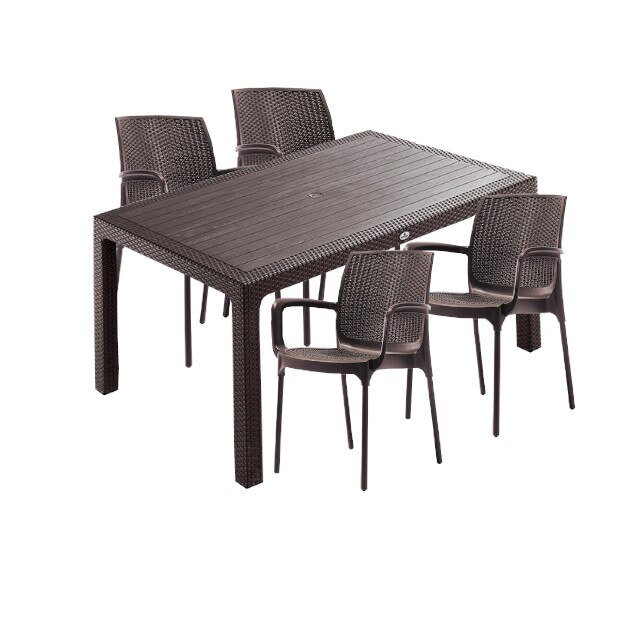 Set mobila terasa CULINARO SAKU Ratan imitatie masa 90x150x75cm 4 ...