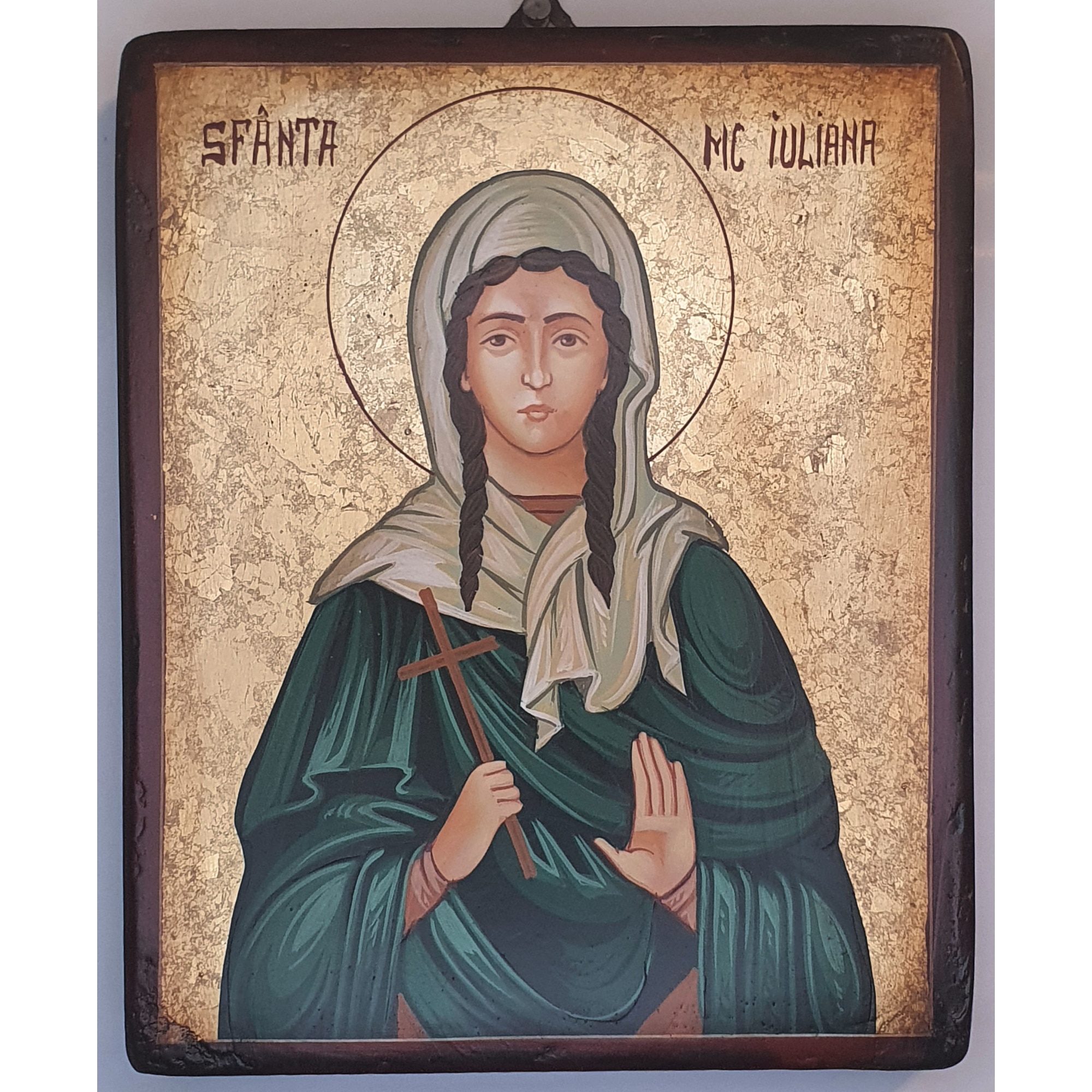 Icoana pictata pe lemn Sf. Iuliana, Artizanat Opait, 18X14cm - eMAG.ro