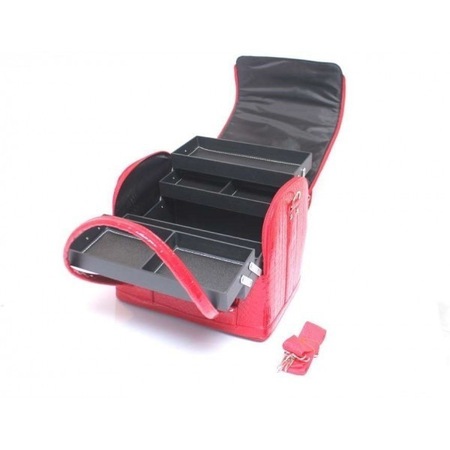 Geanta make-up cu sertare Geanta pentru cosmetice rosu - eMAG.ro