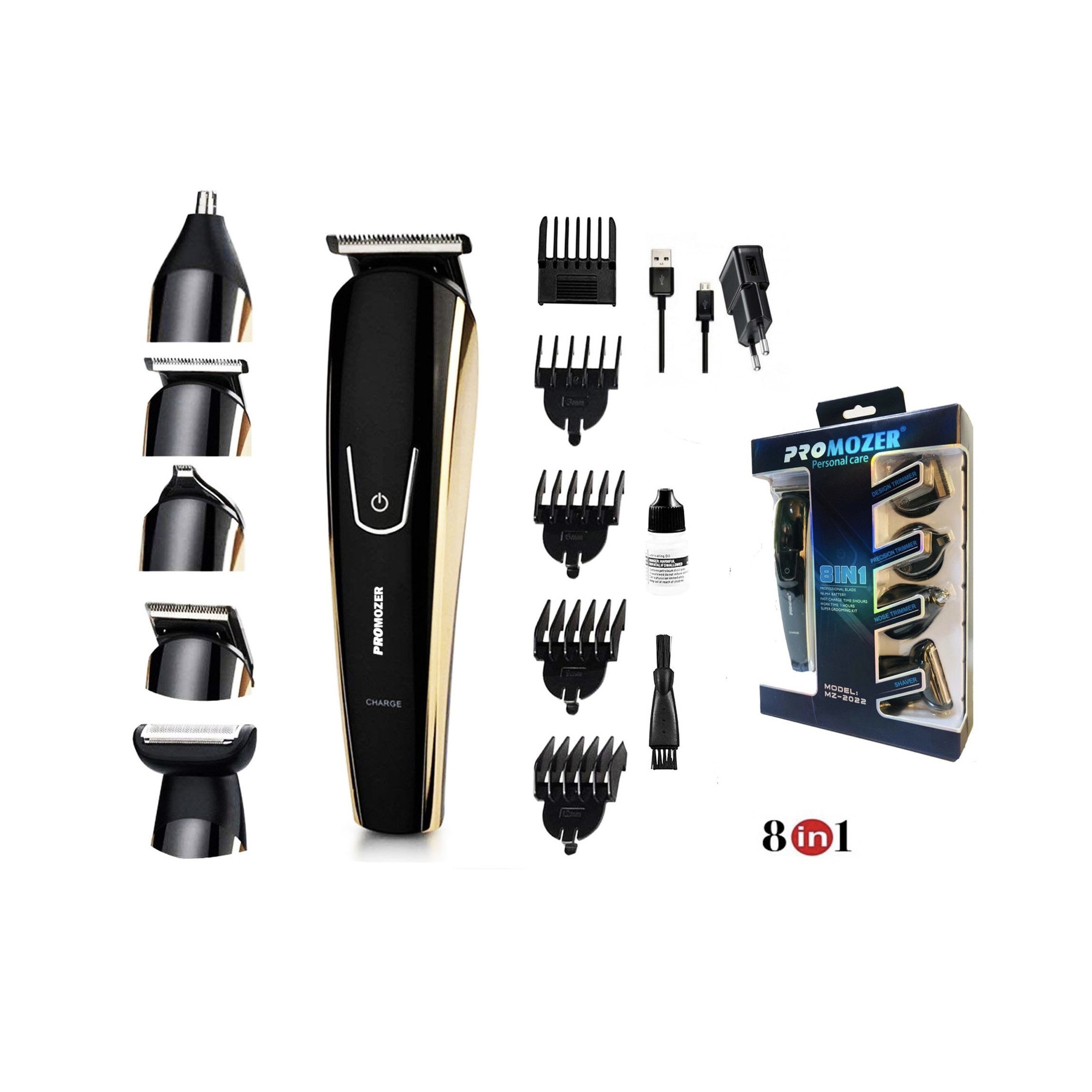 Aparat barbierit Promozer 8 in 1 ™ Profesional, Tuns si Trimmer Nas ...