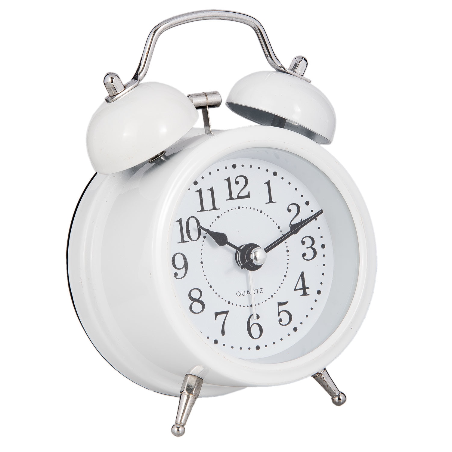 Ceas desteptator metal alb clasic 8*5*12 cm - eMAG.ro