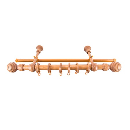 Kit galerie REGAL, lemn masiv, culoare CIRES 240 cm + sina U cires 230 ...