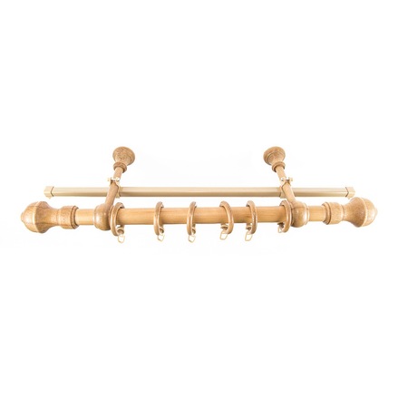 Kit galerie ARES, lemn masiv, culoare STEJAR 400 cm + sina U bej 390 cm ...