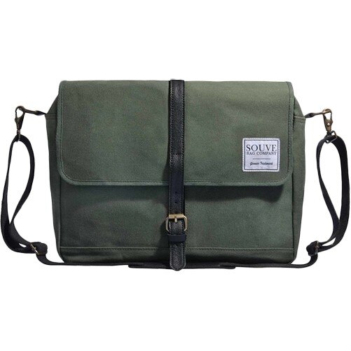 Geanta Messenger Canvas Souve, Verde - eMAG.ro