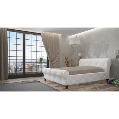 Pat Ashley alb, ,tapitat, pentru saltea 160x200 cm - eMAG.ro