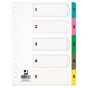 Separatoare A4 din carton OFFICE Products, 5+1 taste color, hartie ...