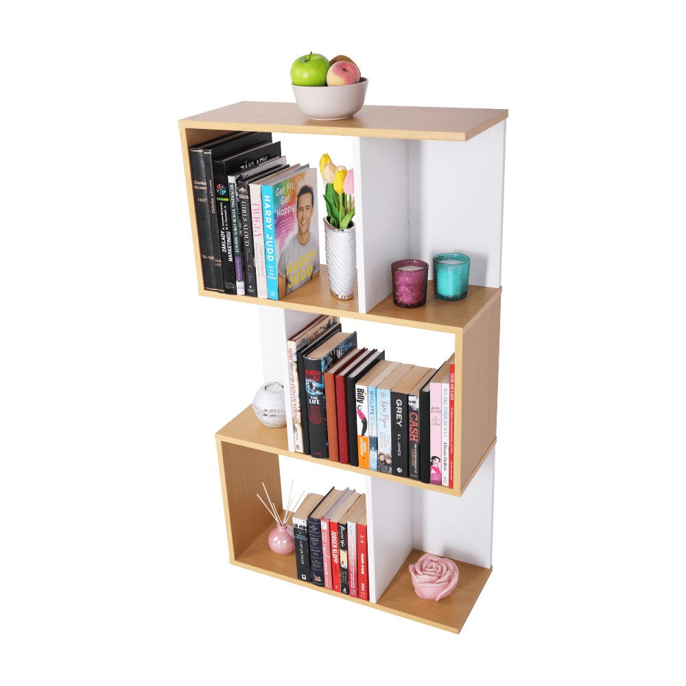 Etajera/Raft, pin/alb,108x60x24 cm,ideala pentru living/birou/hol ...