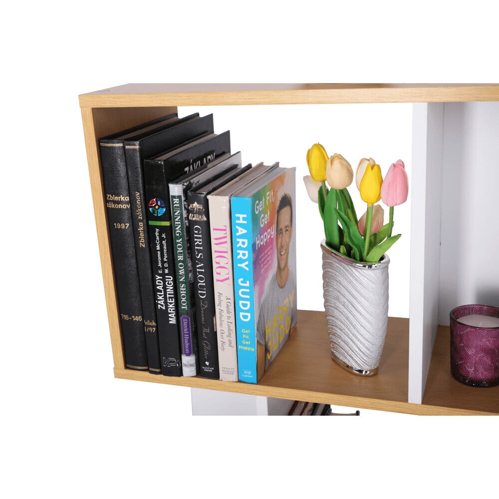 Etajera/Raft, pin/alb,108x60x24 cm,ideala pentru living/birou/hol ...