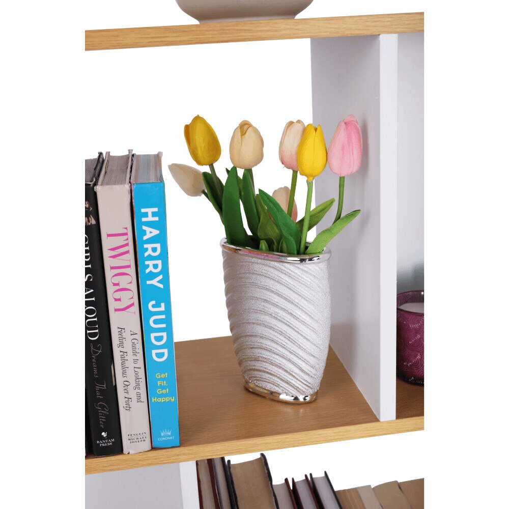 Etajera/Raft, pin/alb,108x60x24 cm,ideala pentru living/birou/hol ...