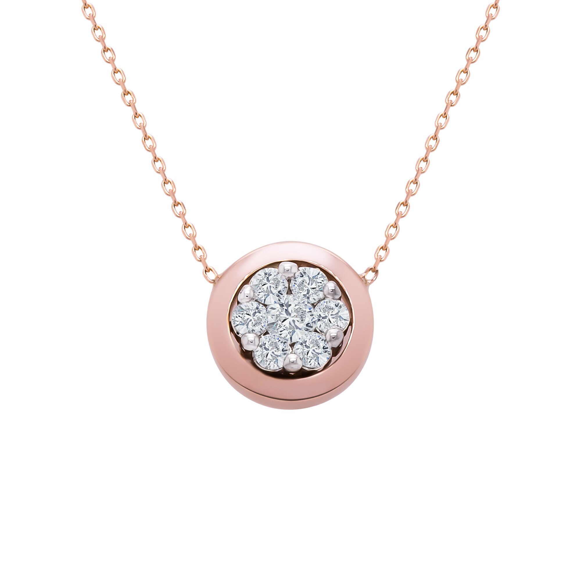 Colier aur rose 18K, DIA, 4.14g si diamante 0.18ct - eMAG.ro