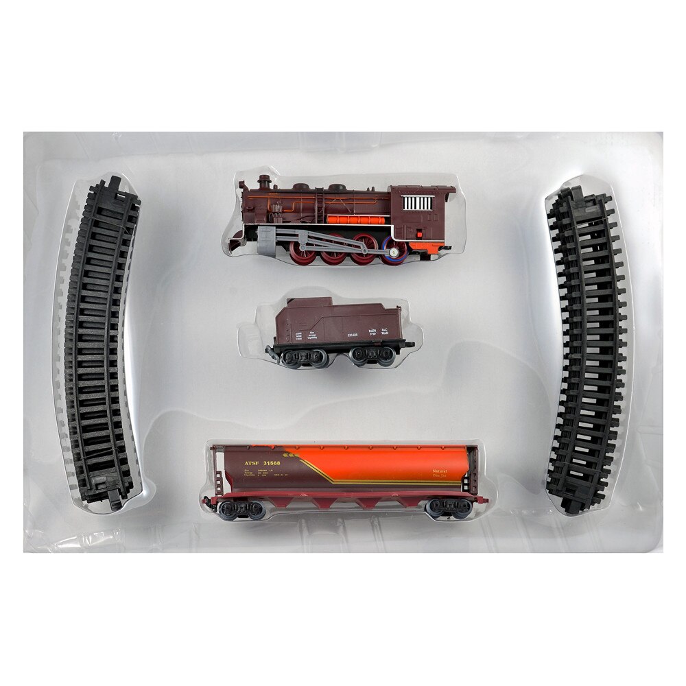 Trenulet electric de marfa cu lumini, sunete si 2 vagoane - eMAG.ro